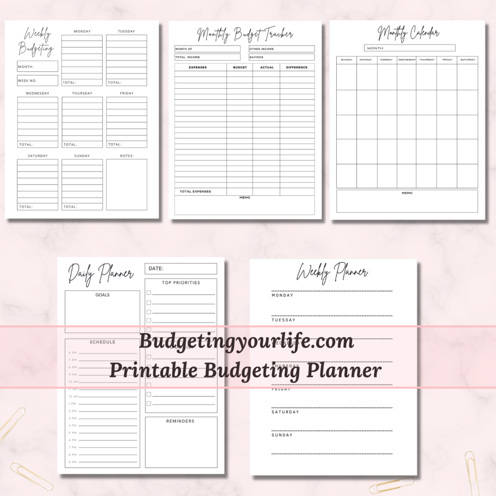 Printable Budget Planner - Budgeting Your Life