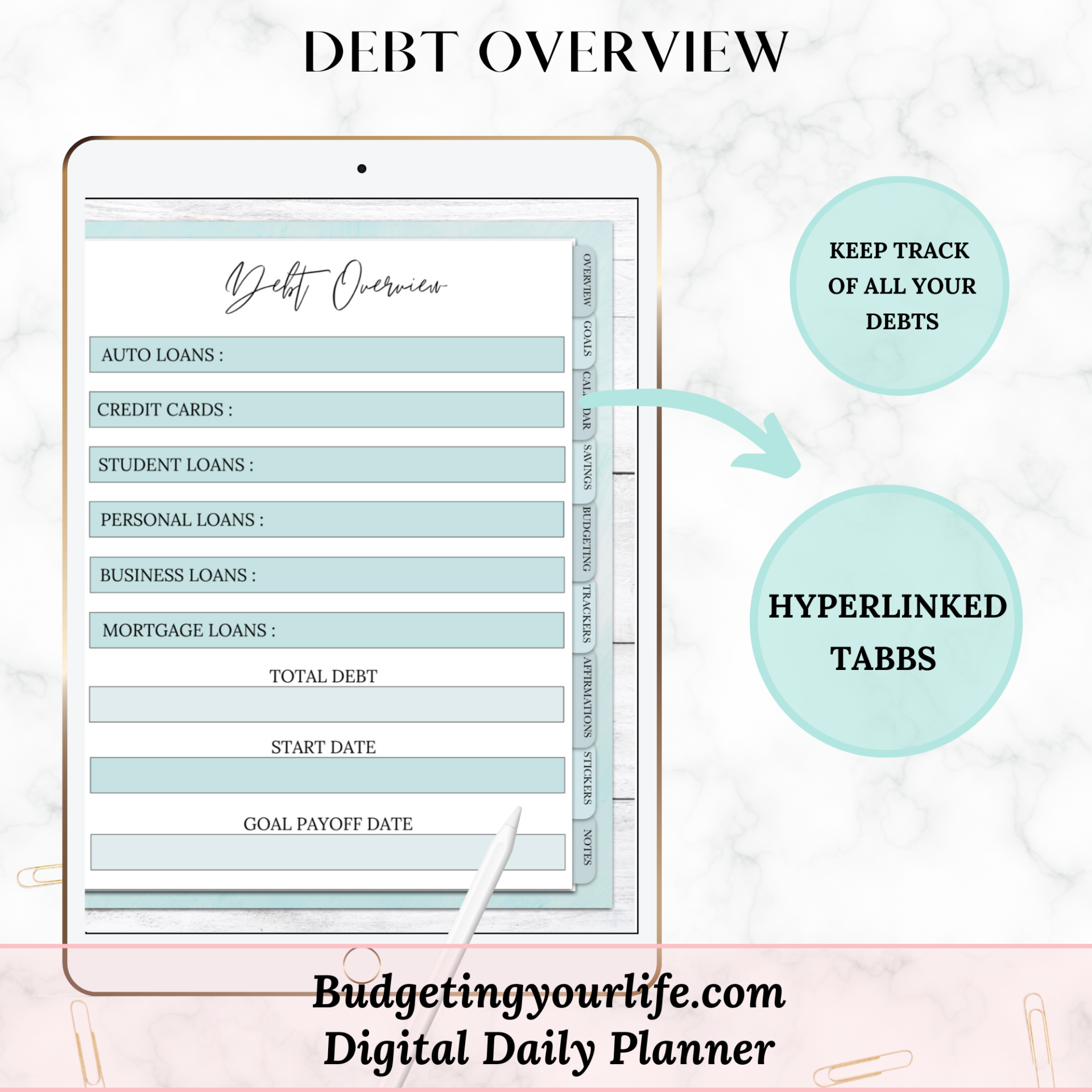 Digital Debt-Free Planner - Budgeting Your Life